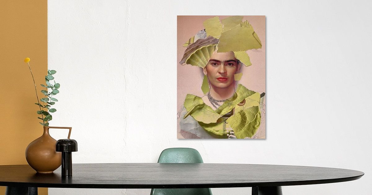 Frida. Chique in jade. van Nop Briex op canvas, behang en meer